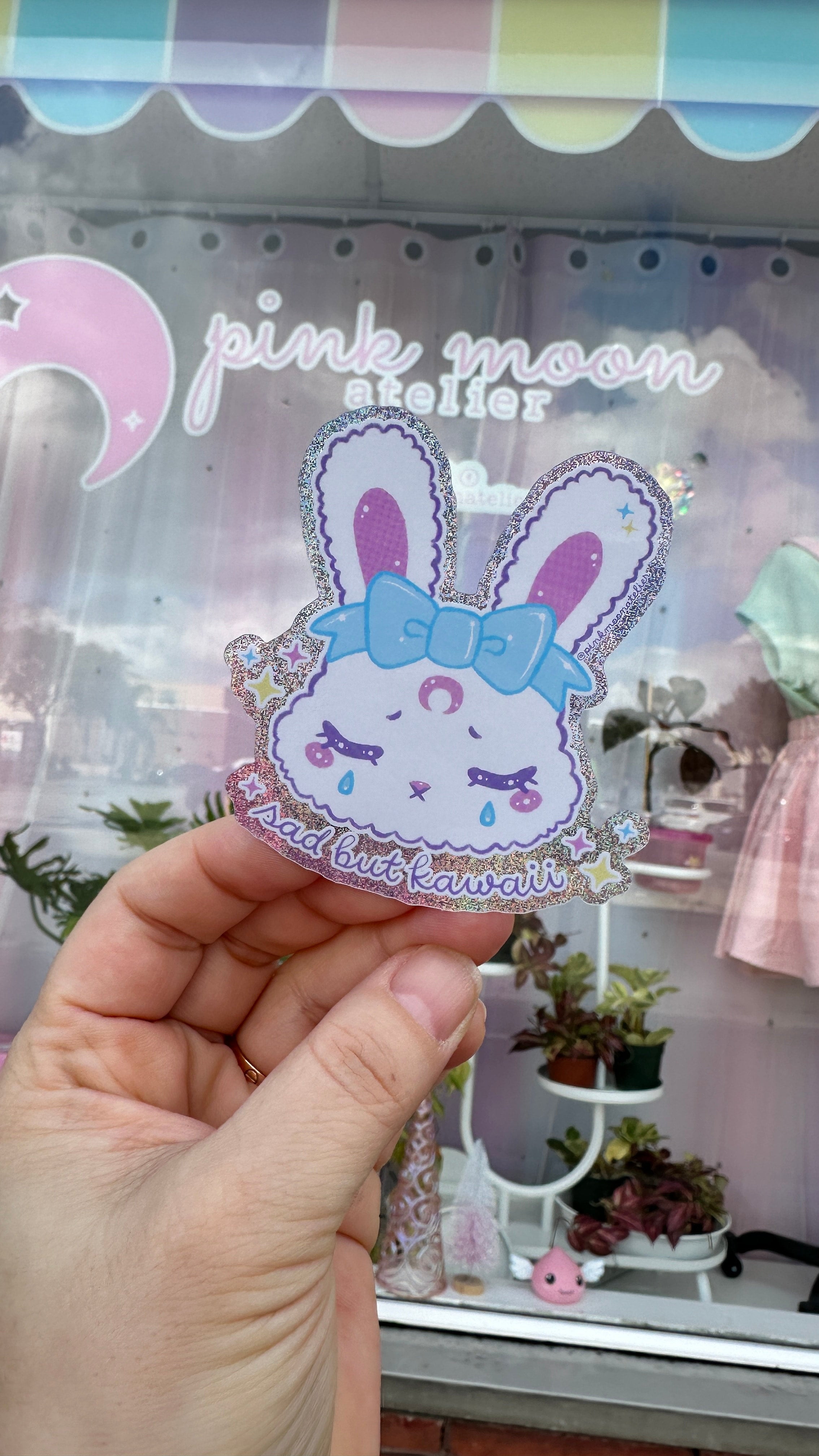 Pink Moon Atelier | Sad Bunny Vinyl Sticker | Pink Moon Atelier